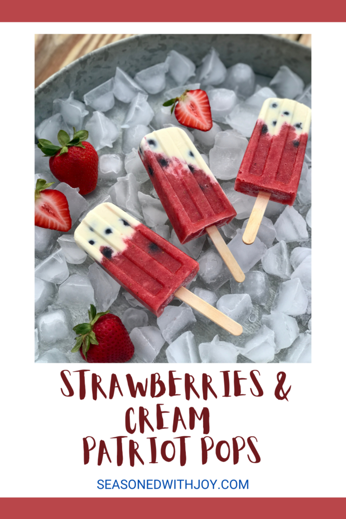 Strawberries & Cream Patriot Pops - Seasoned with Joy